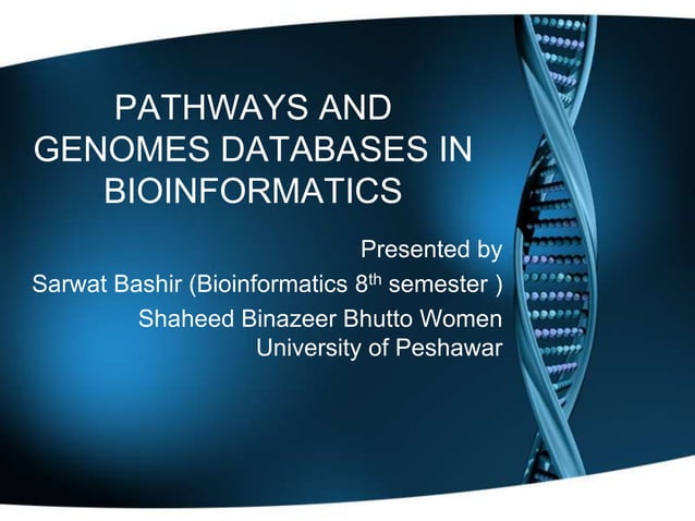 Pathways and genomes databases in bioinformatics | PPTX