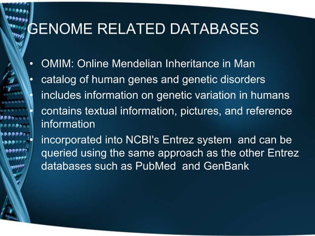 Pathways and genomes databases in bioinformatics | PPTX