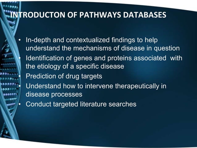 Pathways and genomes databases in bioinformatics | PPTX