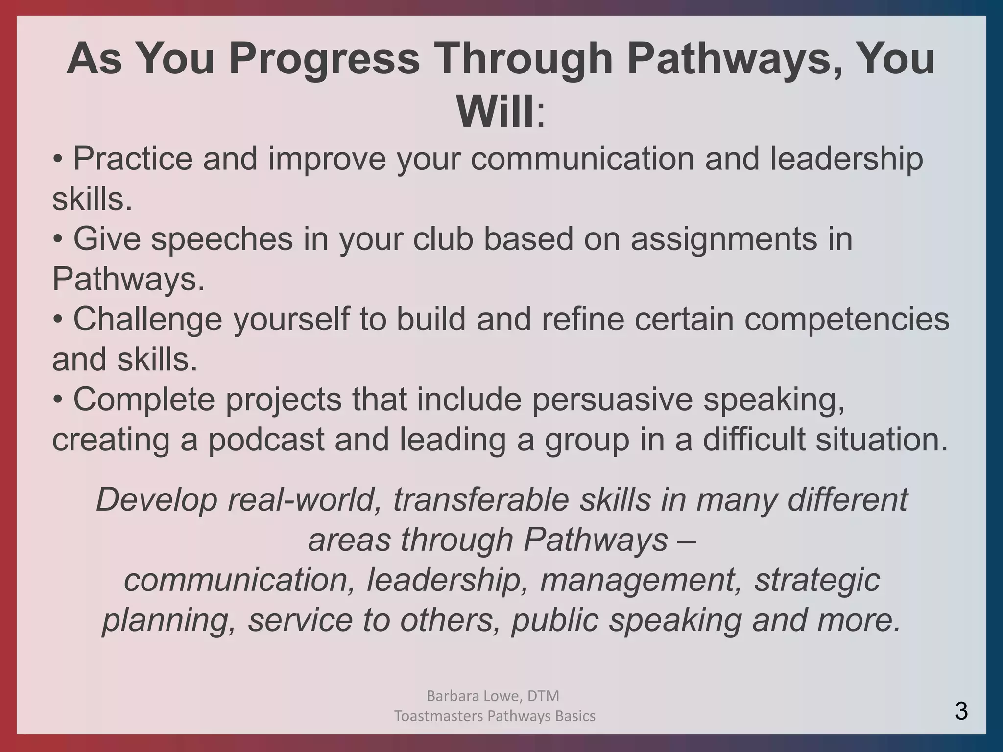 Toastmasters Pathways Basics | PPTX