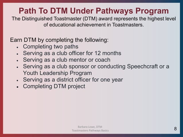 Toastmasters Pathways Basics | PPTX