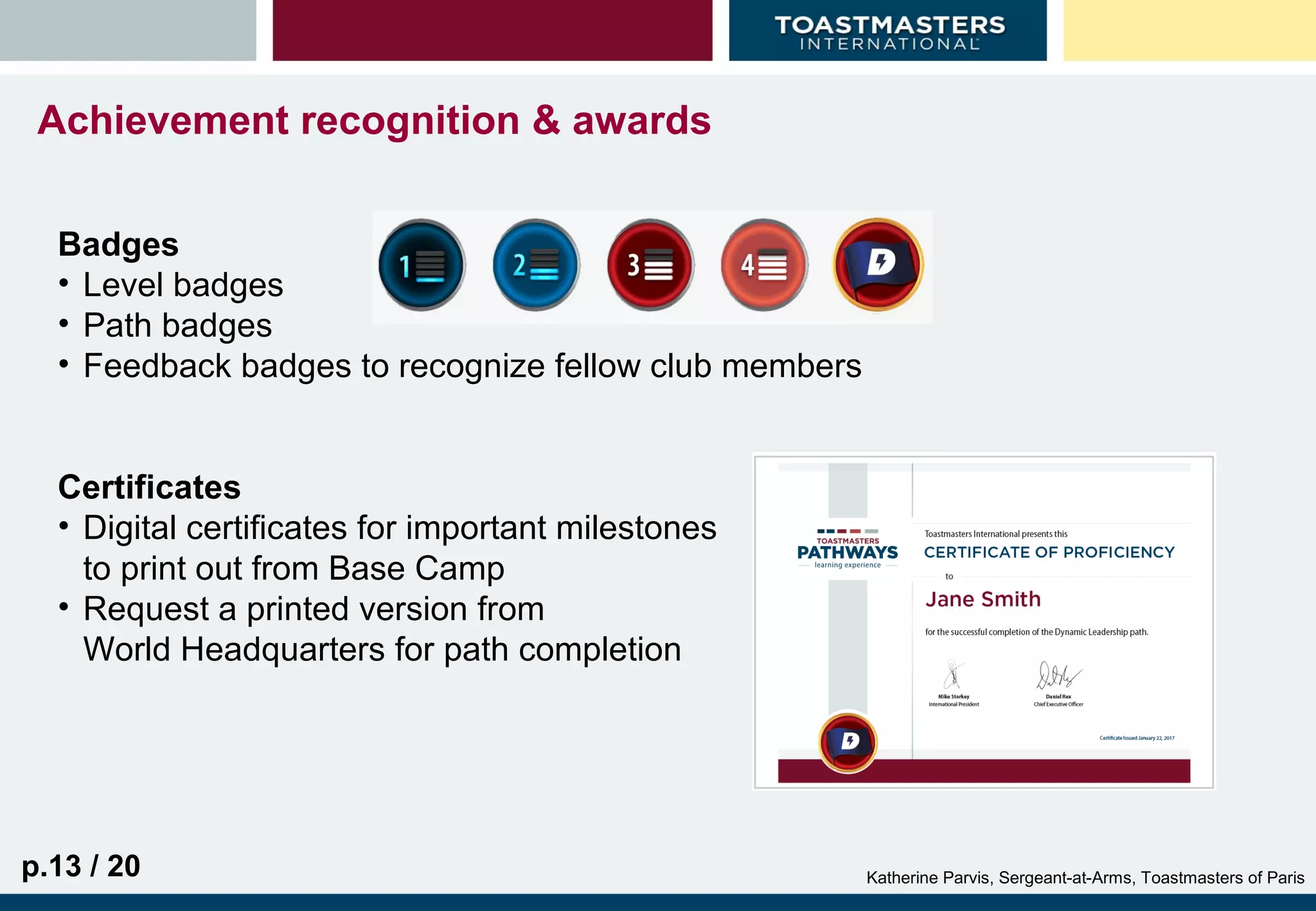 Pathways to Toastmasters of Paris club | PPT