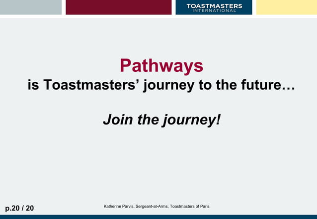 Pathways to Toastmasters of Paris club | PPT