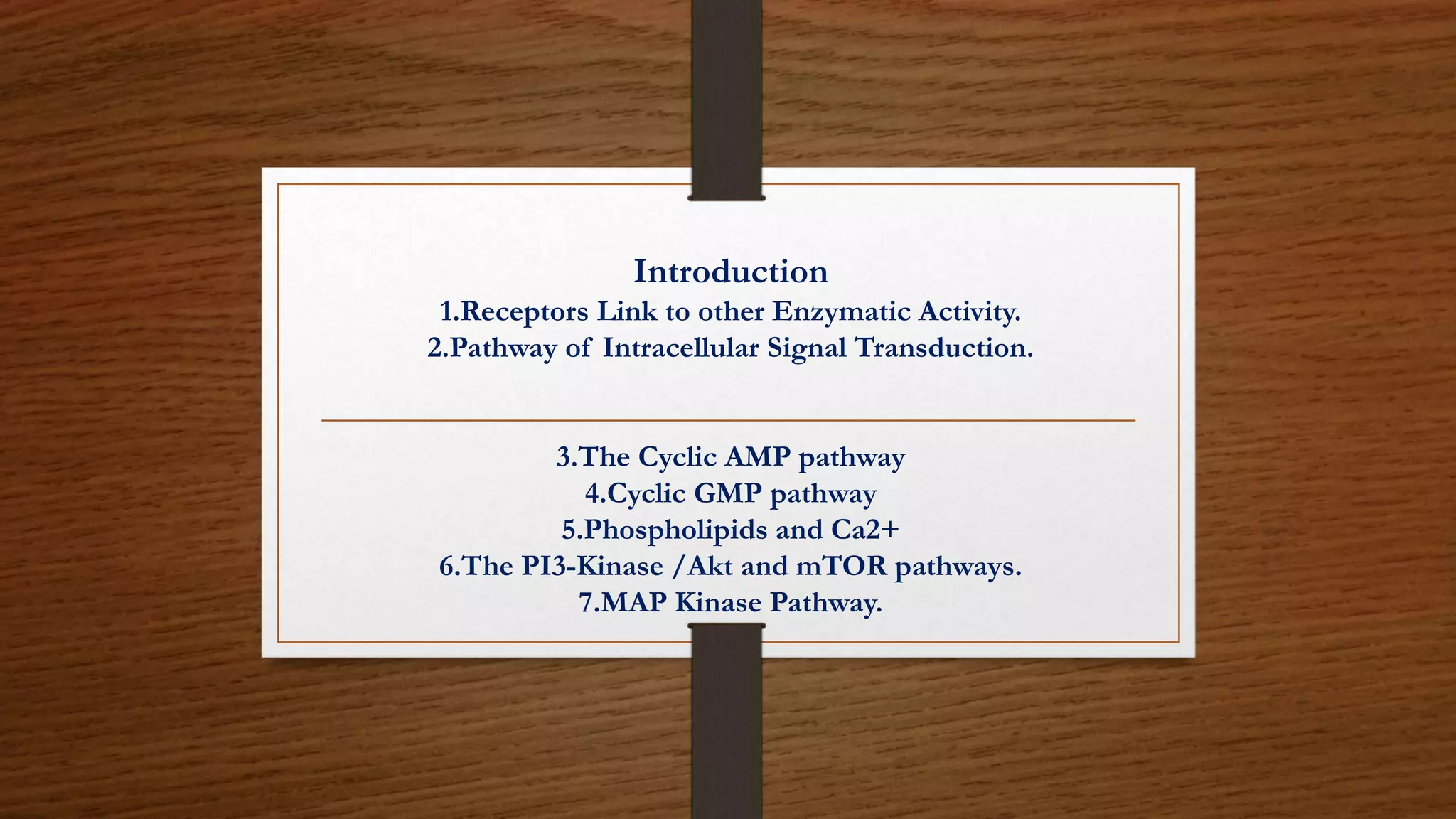 Pathways of intracellular signal transduction | PPTX