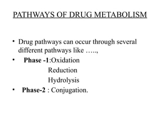 pathways of metabolism by drugs in the body | PPT