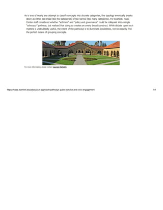 Pathways of Public Service and Civic Engagement _ Haas Center for ...