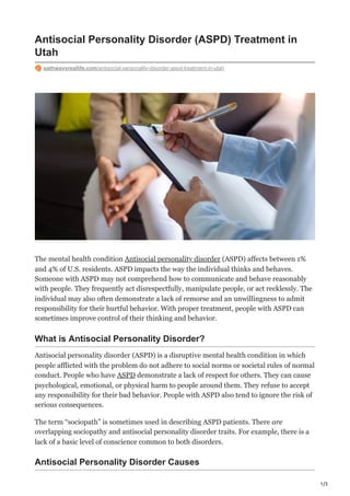 Antisocial Personality Disorder (ASPD) Treatment in Utah | PDF