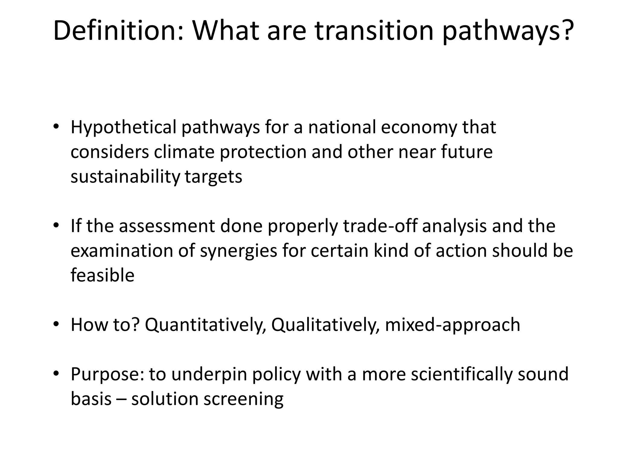 National transition pathways - theoretical framework | PDF