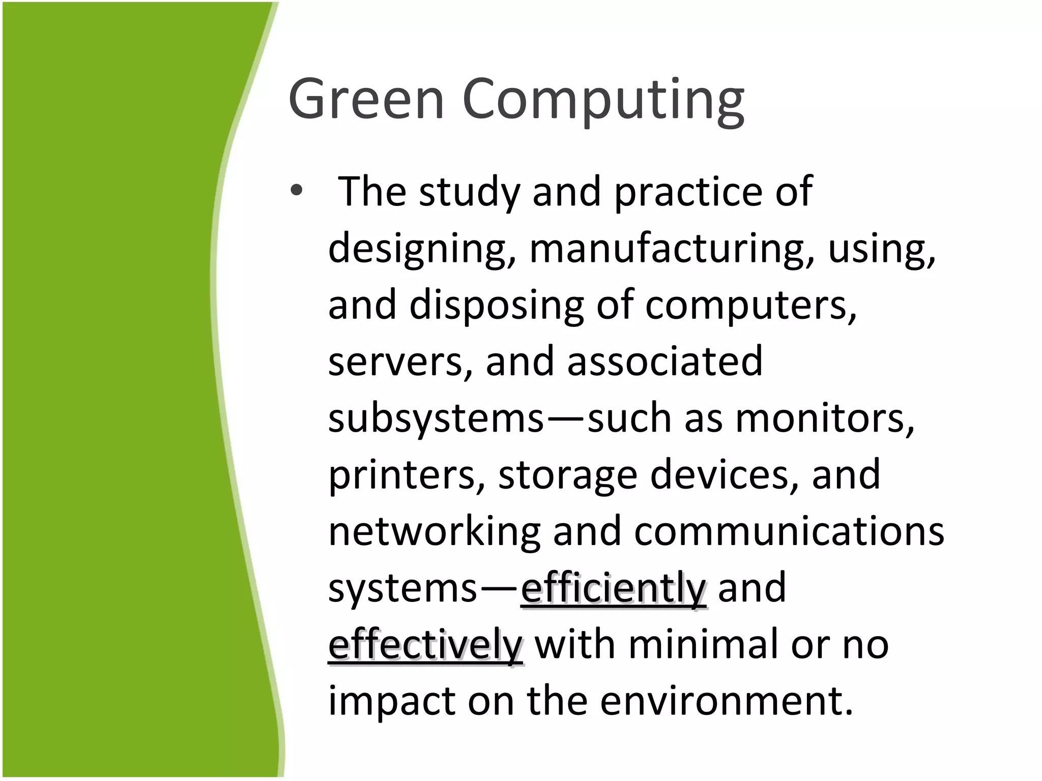 Pathways to green computing2 | PPT | Computing | Technology & Computing