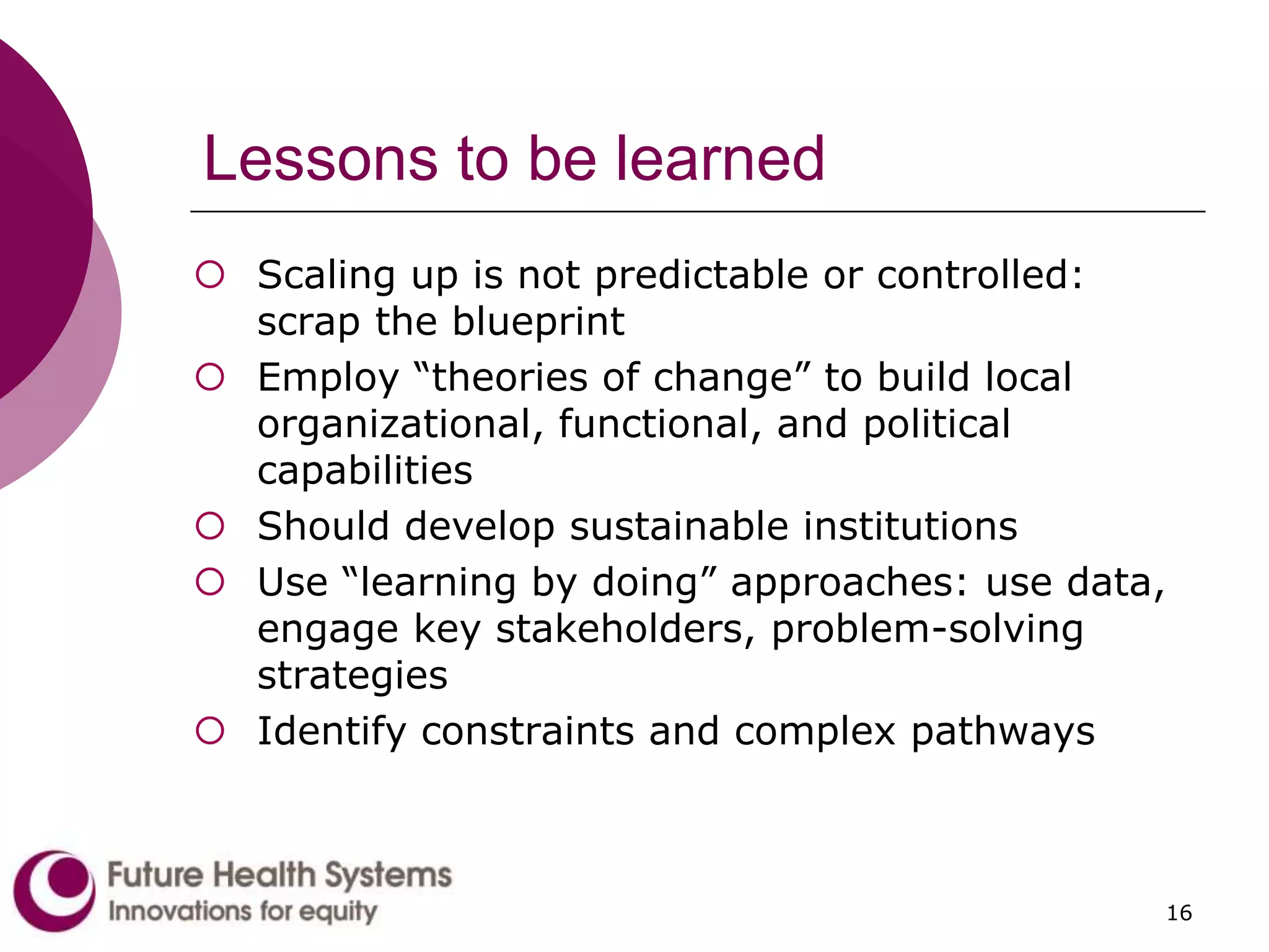 Pathways to scaling up health services Peters and Paina | PPT