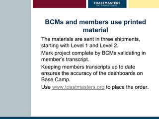 Toastmasters Pathways VSS for BCMs 4 | PPT