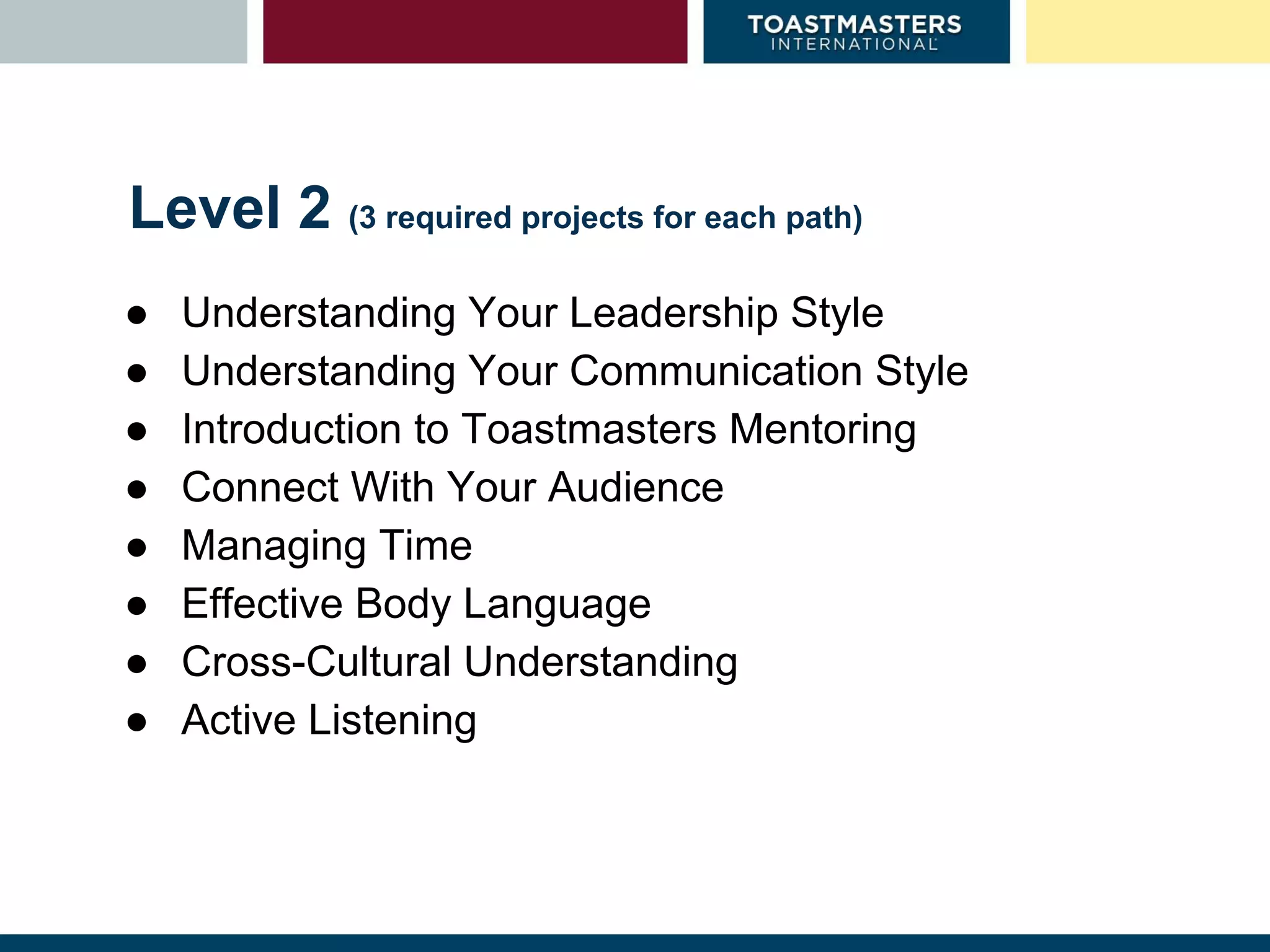Toastmasters Pathways VSS for BCMs 6 | PDF | Educational Assessment | Education