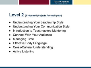 Toastmasters Pathways VSS for BCMs 6 | PDF