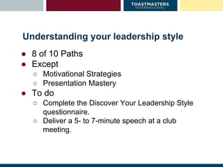 Toastmasters Pathways VSS for BCMs 6 | PDF