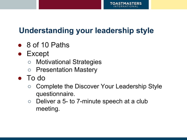 Toastmasters Pathways VSS for BCMs 6 | PPT