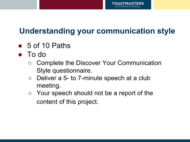 Toastmasters Pathways VSS for BCMs 6 | PPT