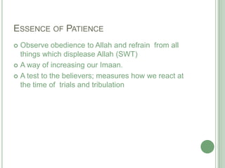 Patience - Sabr | PPTX