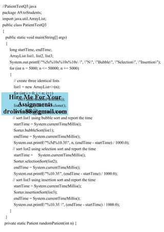 Patient.java package A9.toStudents; public class Patient imple.pdf