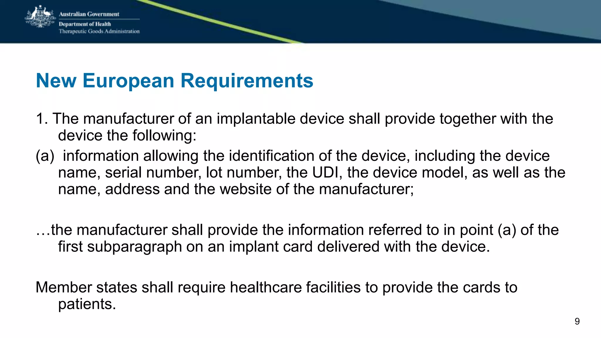 Presentation: Patient implant cards and information leaflets ...