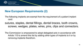Presentation: Patient implant cards and information leaflets ...