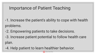 Patient-Teaching-1.pdfsgyehehehwwuu2u2uweiej | PDF