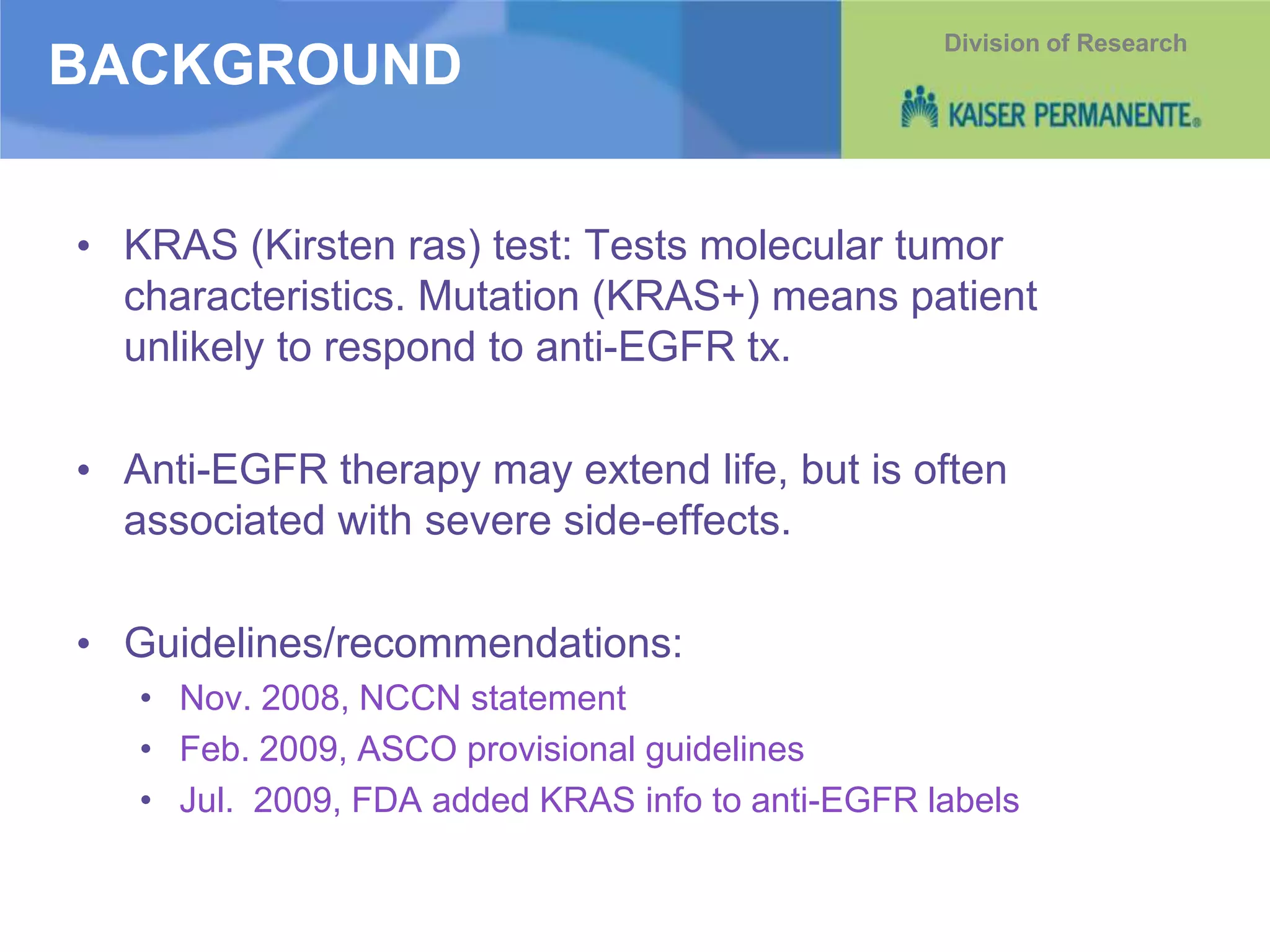 Patient Views of KRAS Testing for Treatment of Metastatic Colorectal ...