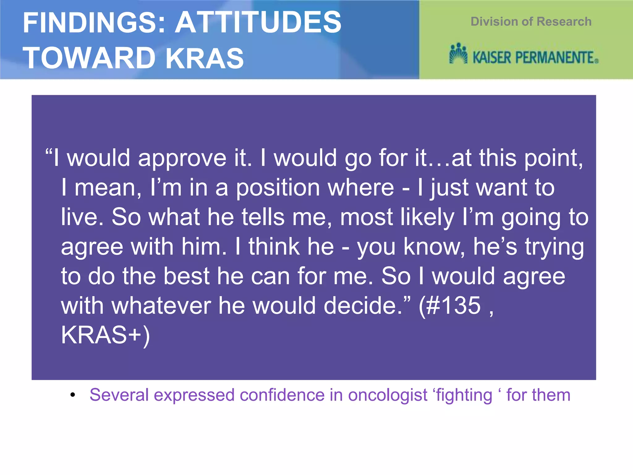 Patient Views of KRAS Testing for Treatment of Metastatic Colorectal ...