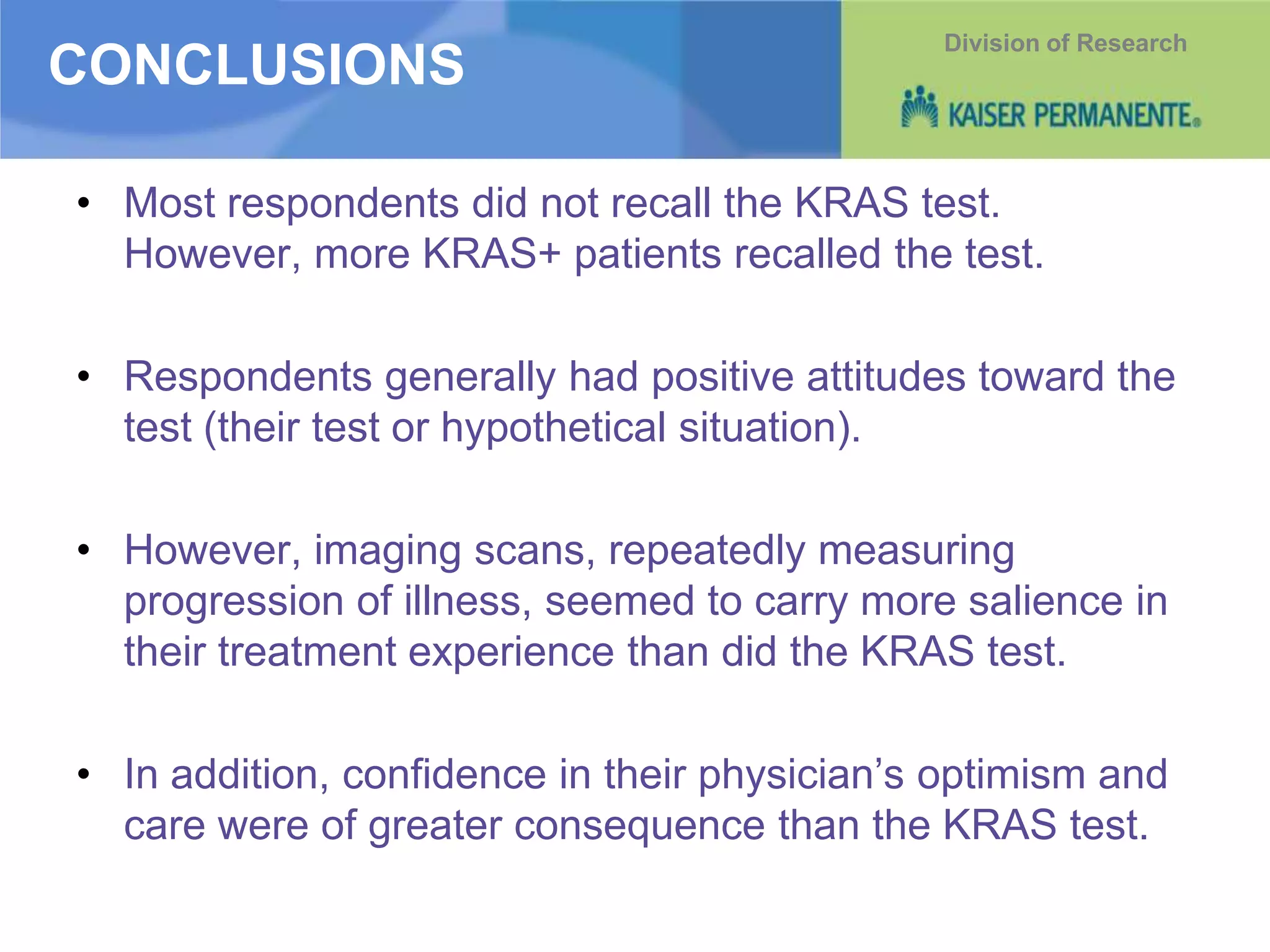 Patient Views of KRAS Testing for Treatment of Metastatic Colorectal ...