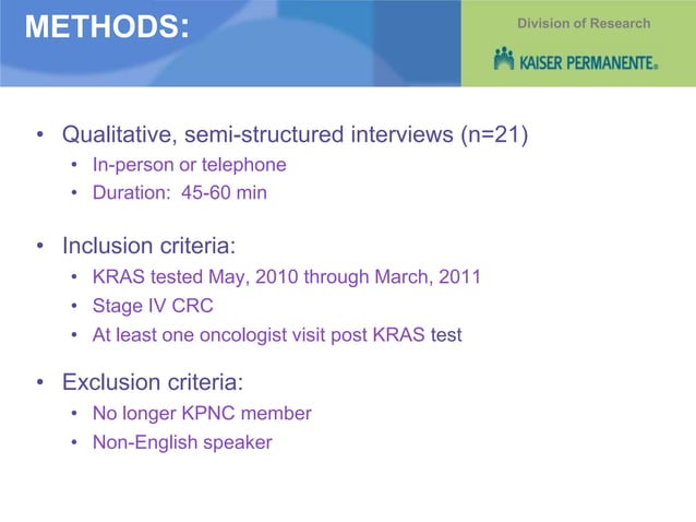Patient Views of KRAS Testing for Treatment of Metastatic Colorectal ...