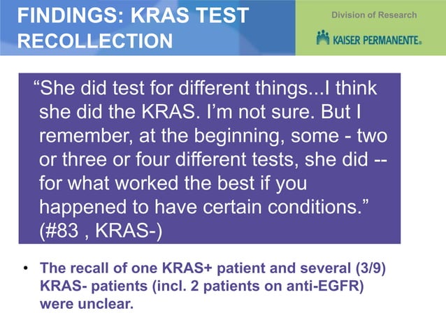 Patient Views of KRAS Testing for Treatment of Metastatic Colorectal ...