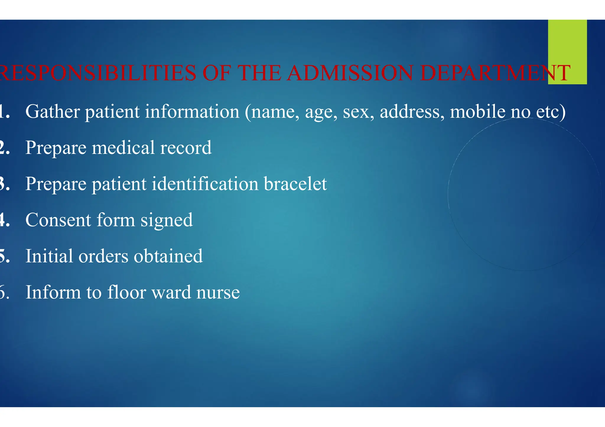 Patient Admission Process in Healthcare Sector | PDF
