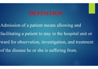 Patient Admission Process in Healthcare Sector | PDF