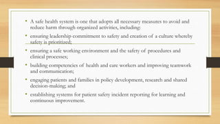 Patient and health member safety for nursing | PPTX