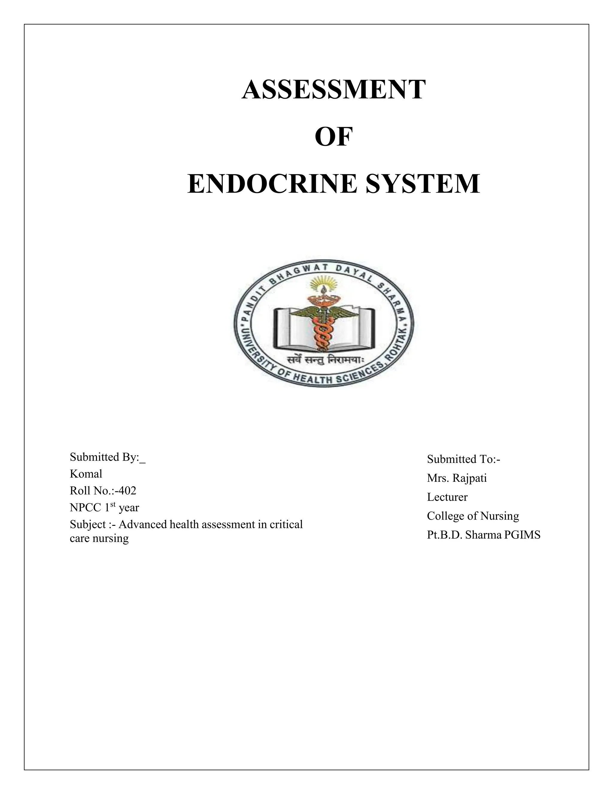PATIENT ASSESSMENT ON ENDOCRINE SYSTEM.docx