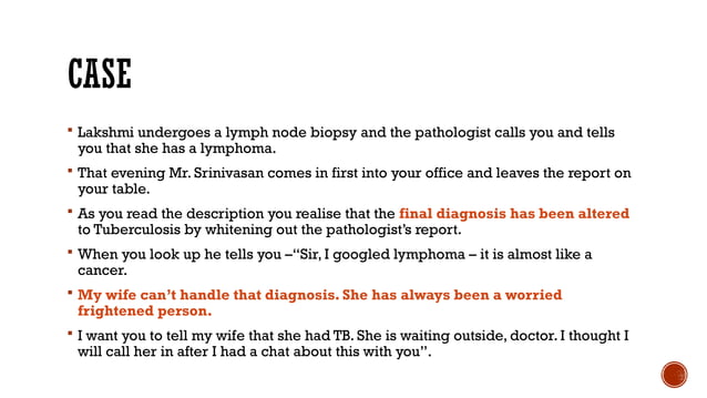 Patient Autonomy - The Right to know the Diagnosis | PPTX | Cancer ...