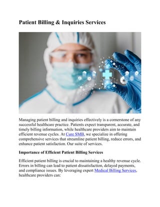 Patient Billing & Inquiry Solutions services | PDF