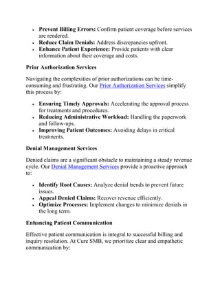 Patient Billing & Inquiry Solutions services | PDF