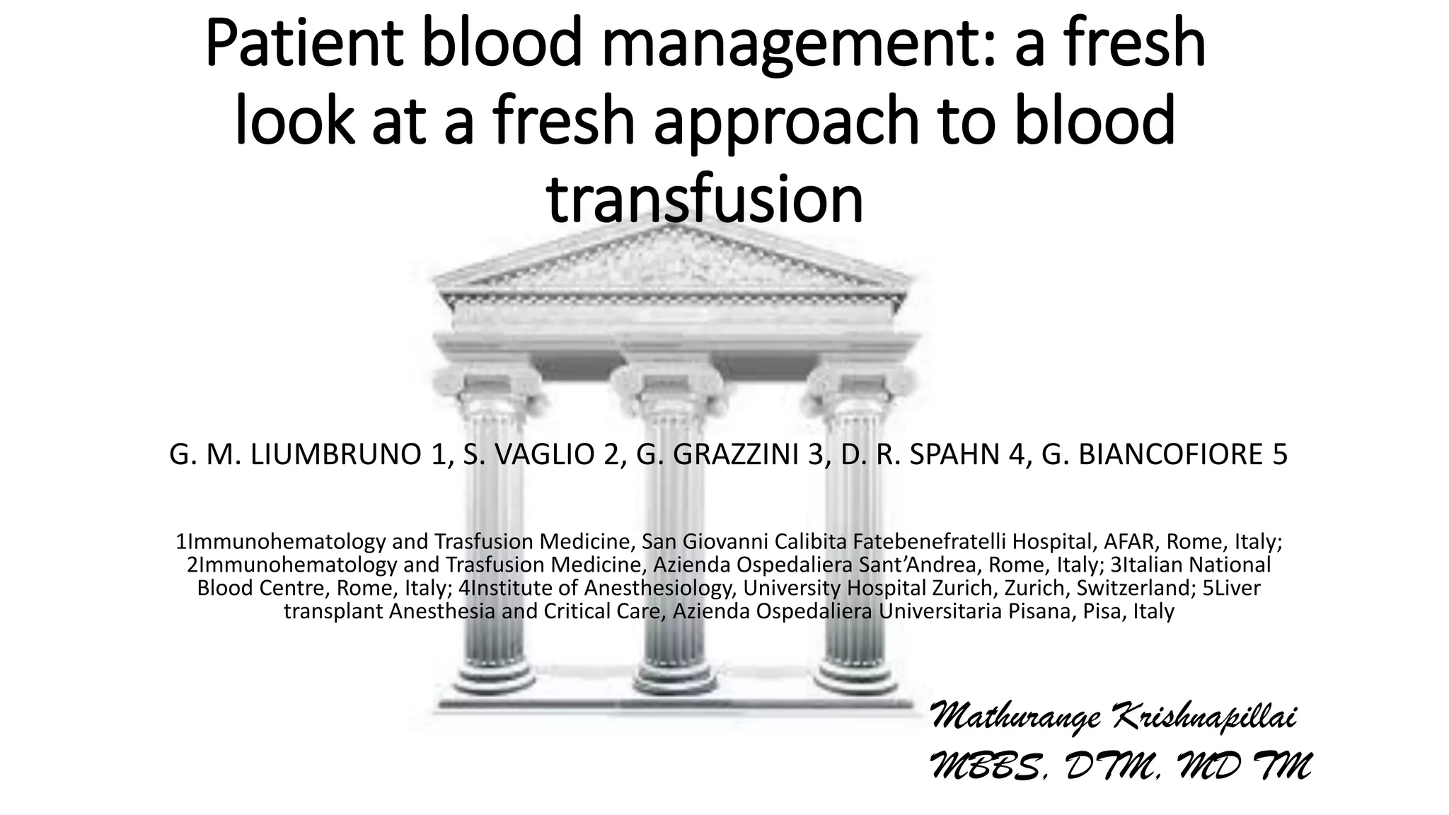 Patient Blood Management | PDF