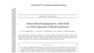 Patient Blood Management | PDF