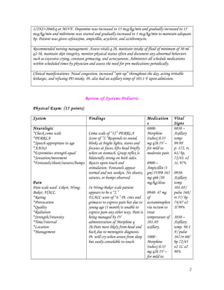 Pediatric Patient Care Worksheet | DOC