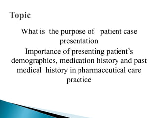 Patient case presentation in applied therapeutics | PPTX