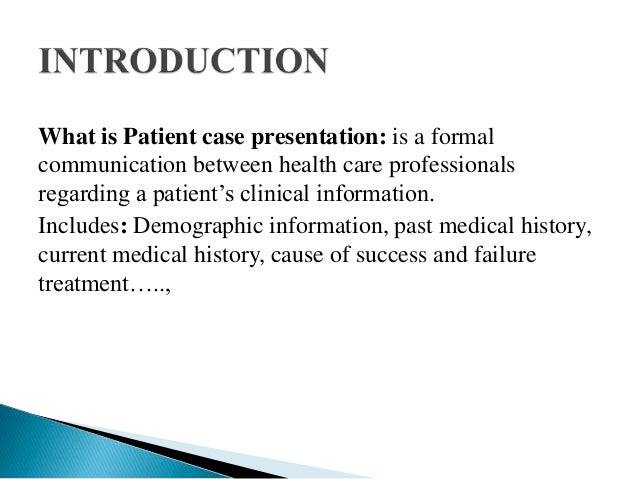 Patient case presentation in applied therapeutics