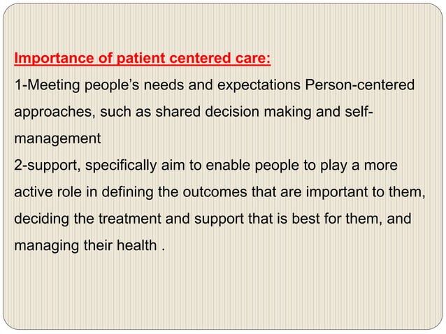 Patient centered care | PPTX