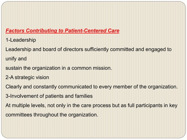Patient centered care | PPTX