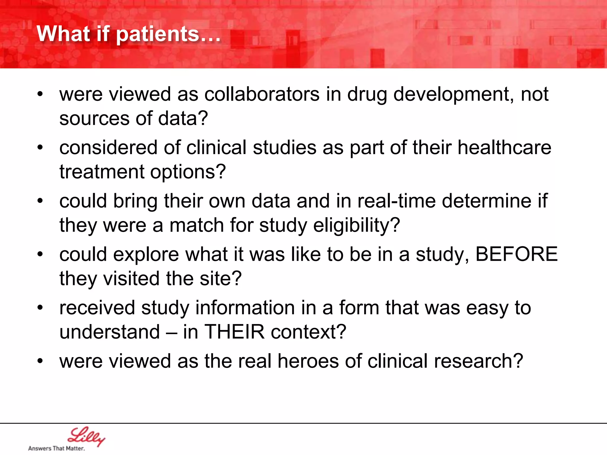 Lilly's Patient Centric Engagement Overview | PPTX