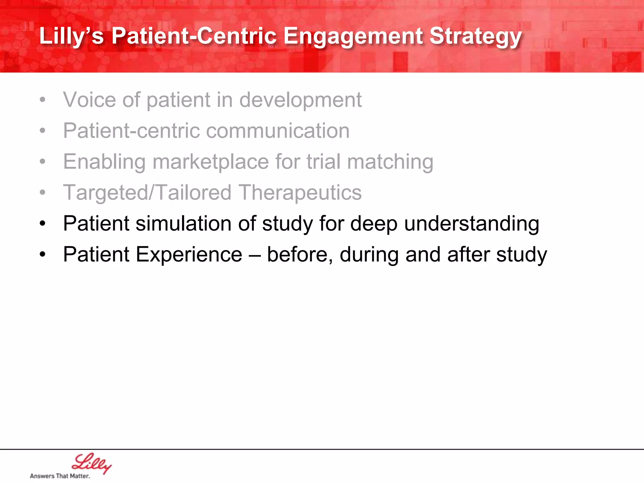 Lilly's Patient Centric Engagement Overview | PPTX
