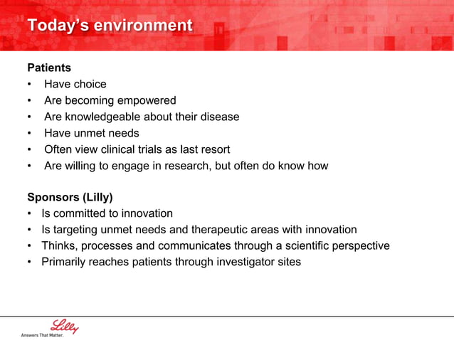 Lilly's Patient Centric Engagement Overview | PPTX