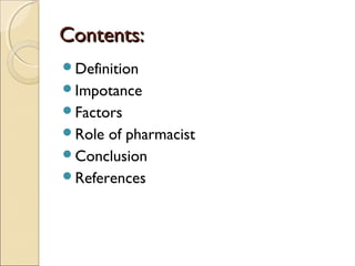 Patient compliance simi joju k. | PPT