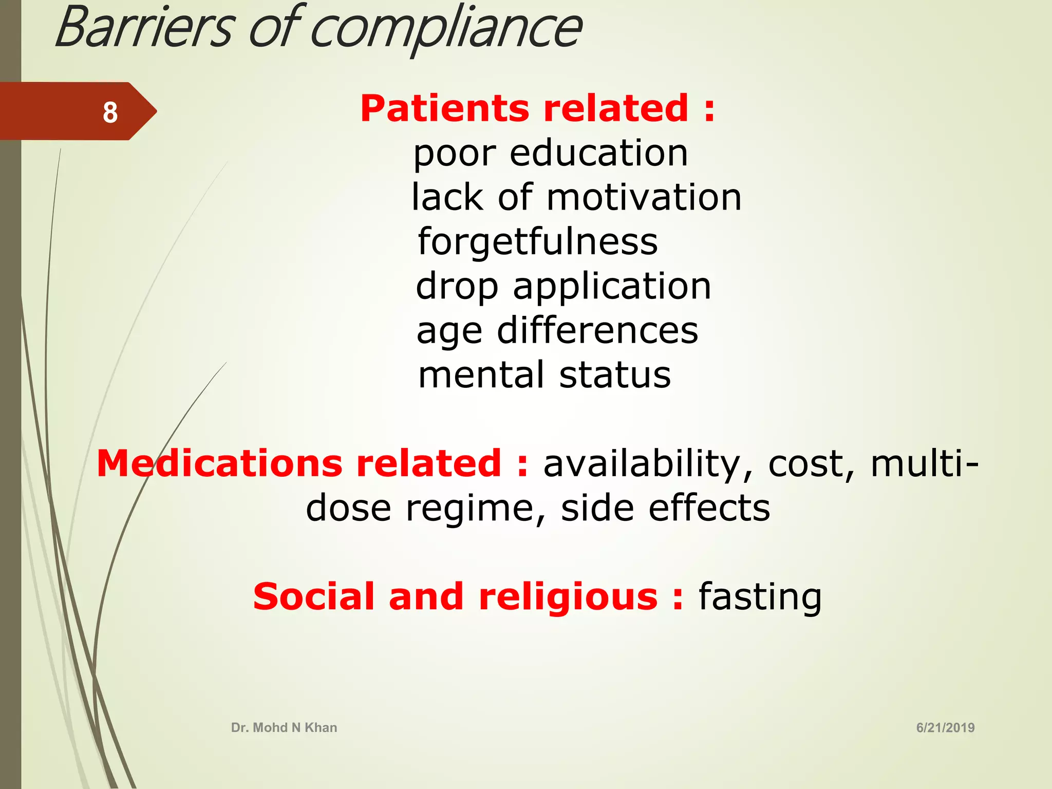 Patient compliance and follow up issues | PPTX