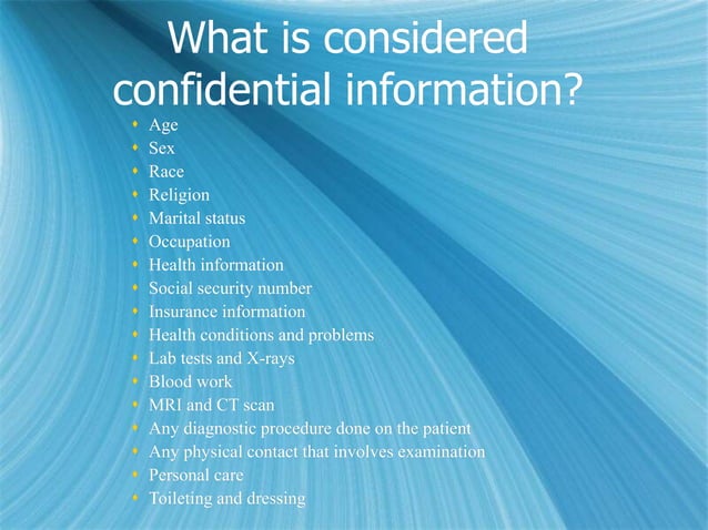 Patient confidentiality | PPT | Health Insurance | Insurance